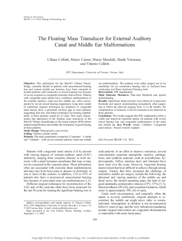 (PDF) The Floating Mass Transducer for External Auditory Canal and ...