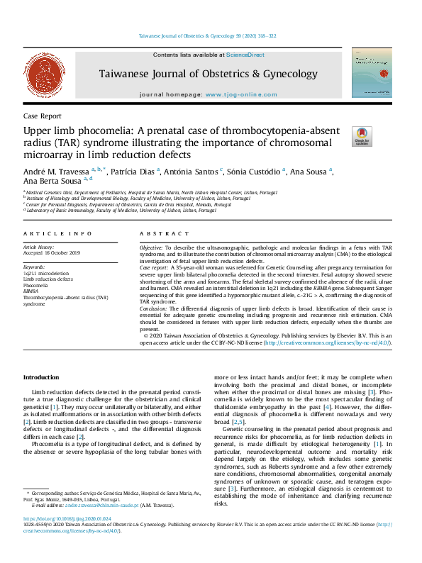 (PDF) Upper limb phocomelia: A prenatal case of thrombocytopenia-absent ...