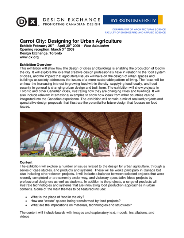 (PDF) Carrot city: designing for urban agriculture