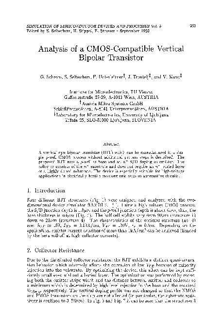 (PDF) Analysis of a CMOS-Compatible Vertical Bipolar Transistor