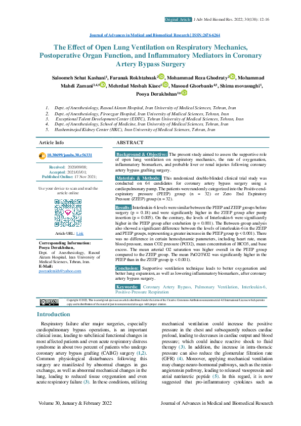 (PDF) Effect of Open Lung Ventilation on Respiratory Mechanic ...