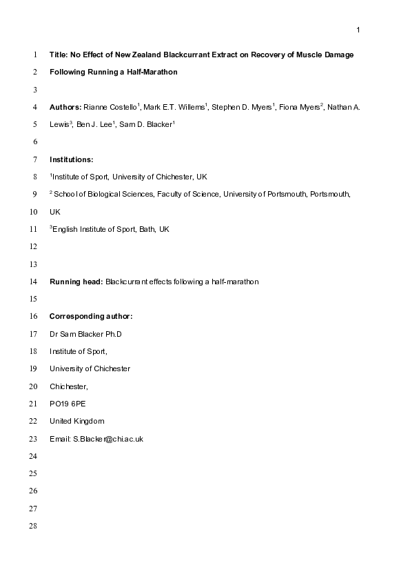(PDF) No Effect of New Zealand Blackcurrant Extract on Recovery of ...