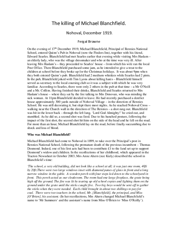 (PDF) The killing of Michael Blanchfield