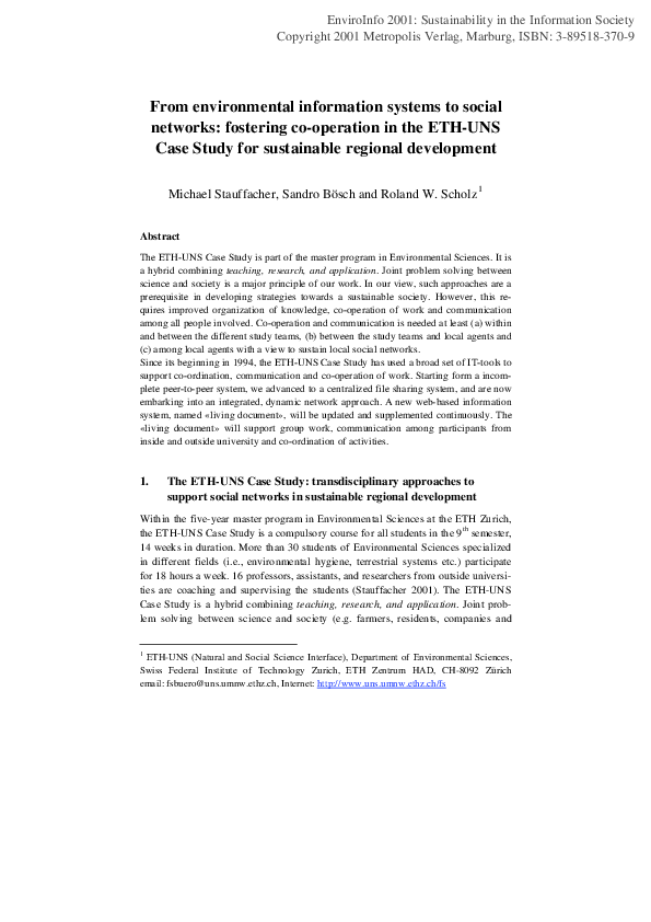 (PDF) From environmental information systems to social networks ...