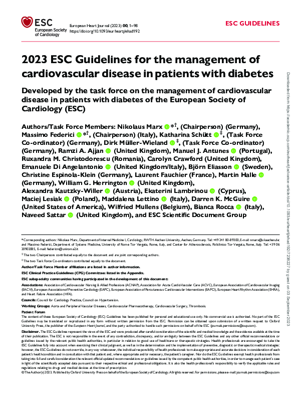 (PDF) 2023 ESC Guidelines for the management of cardiovascular disease ...