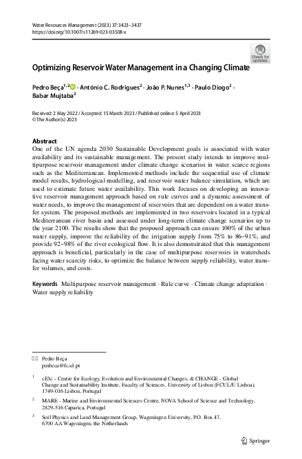 (PDF) Optimizing Reservoir Water Management in a Changing Climate