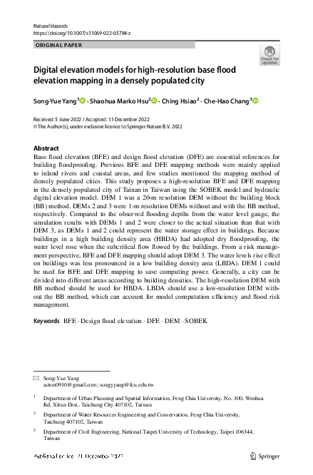 (PDF) Digital elevation models for high-resolution base flood elevation ...