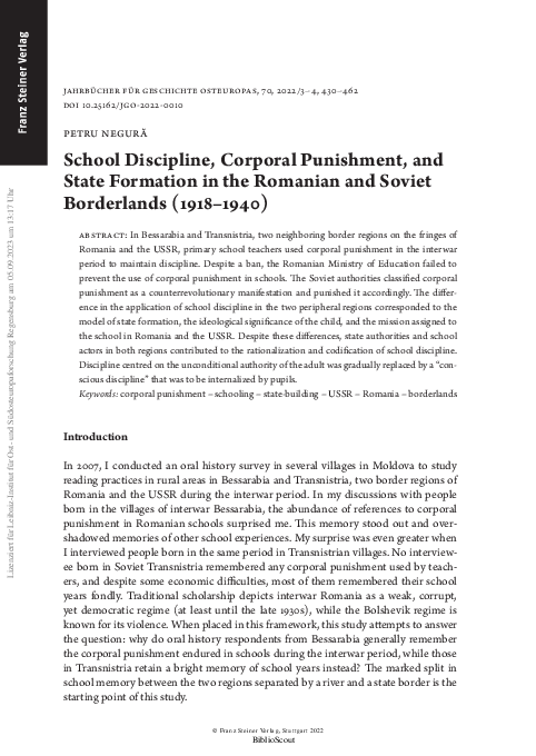(PDF) School Discipline, Corporal Punishment, and State Formation in ...