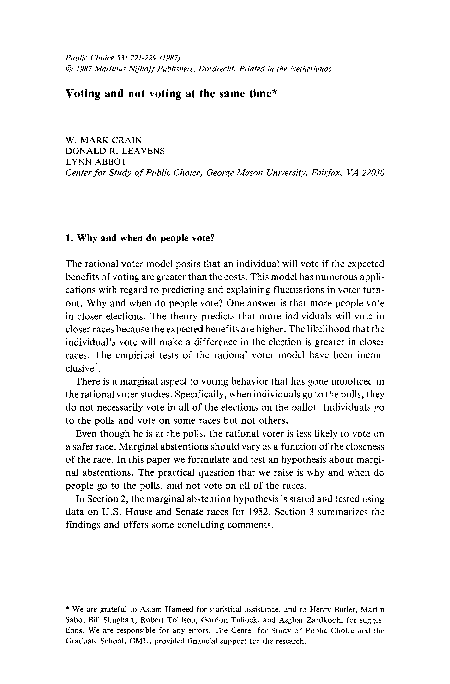 (PDF) Voting and not voting at the same time