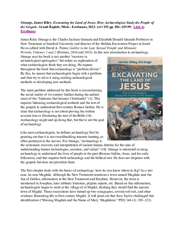 (PDF) James Riley Strange, Excavating the Land of Jesus: How ...