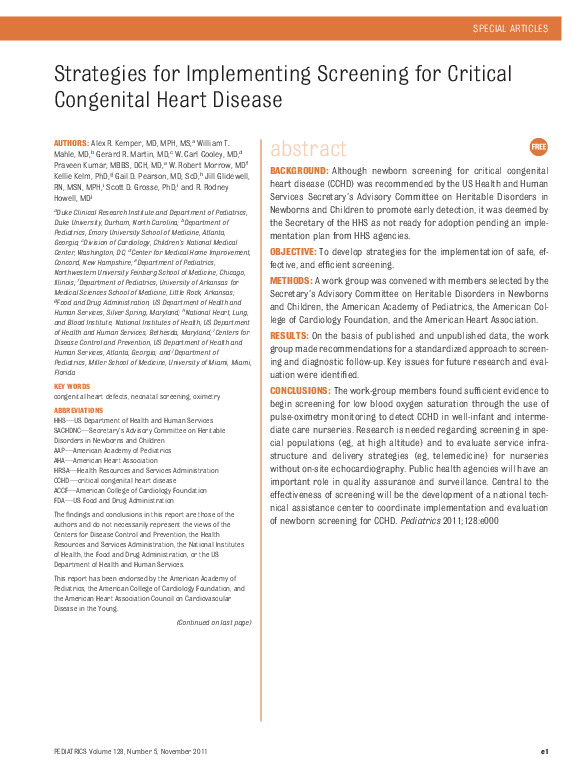(PDF) Strategies for Implementing Screening for Critical Congenital ...