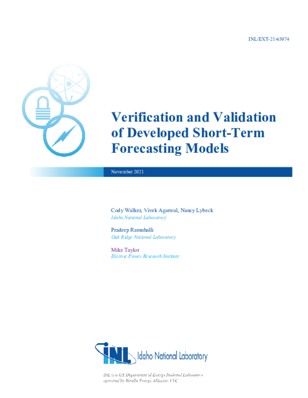 Pdf Verification And Validation Of Developed Short Term Forecasting