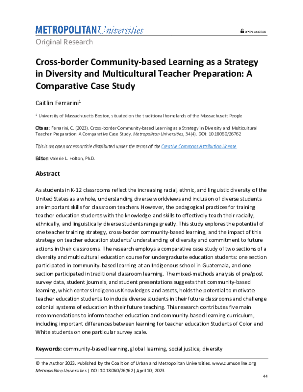 (PDF) Cross-border Community-based Learning as a Strategy in Diversity ...
