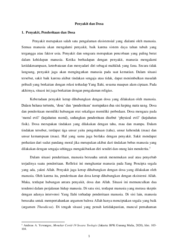 (PDF) Penyakit dan Dosa