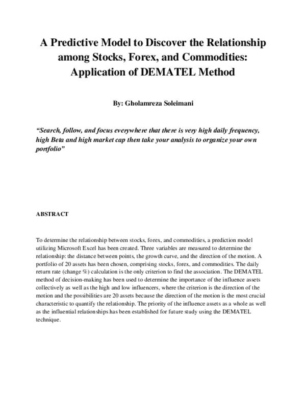 (PDF) A Predictive Model to Discover the Relationship among Stocks ...