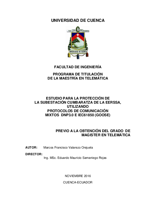 (PDF) Estudio para la protección de La subestación cumbaratza de la ...