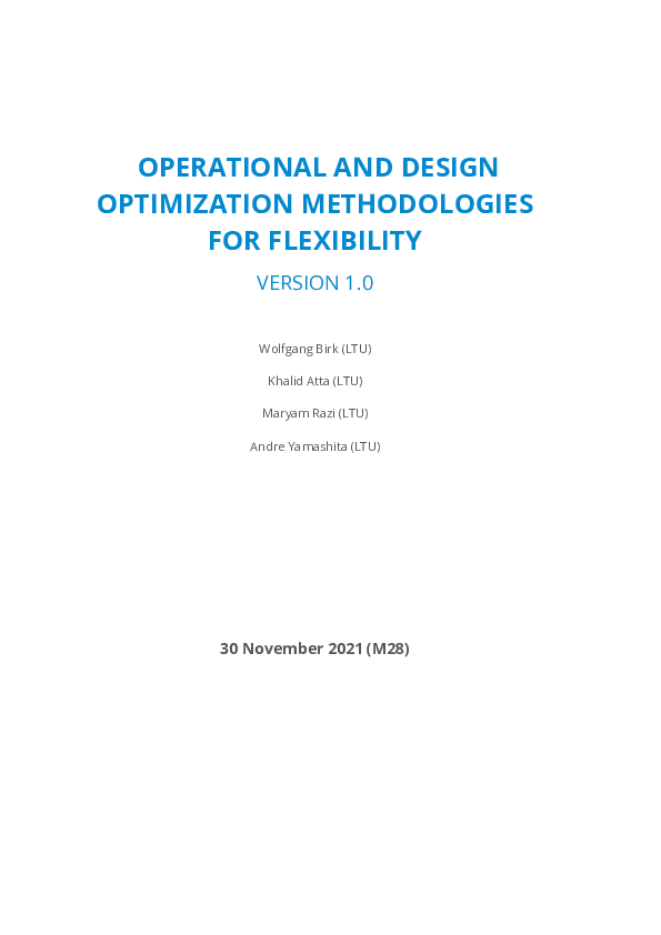 (PDF) D1.3 Operational and design optimization methodologies for flexibility