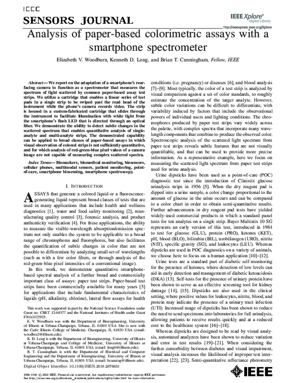 (PDF) Analysis of Paper-Based Colorimetric Assays With a Smartphone ...