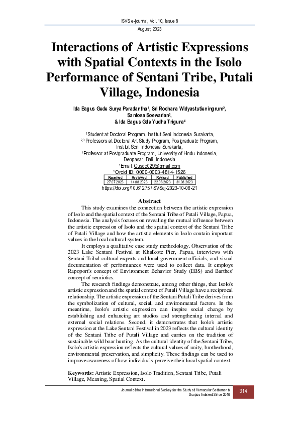 (PDF) Interactions of Artistic Expressions with Spatial Contexts in the Isolo Performance of ...