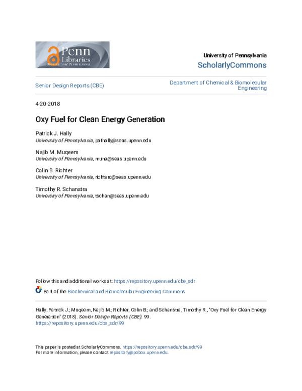 (PDF) Oxy Fuel for Clean Energy Generation