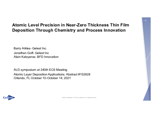 (PDF) Atomic Level Precision in Near Zero Thickness Thin Film ...