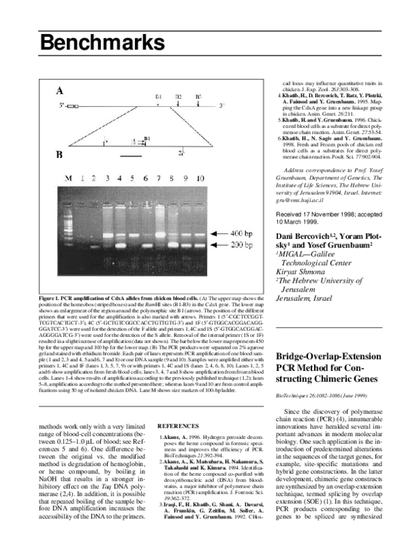 (PDF) Bridge-Overlap-Extension PCR Method for Constructing Chimeric Genes