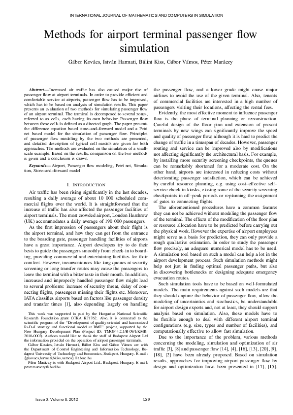 (PDF) Methods for airport terminal passenger flow simulation