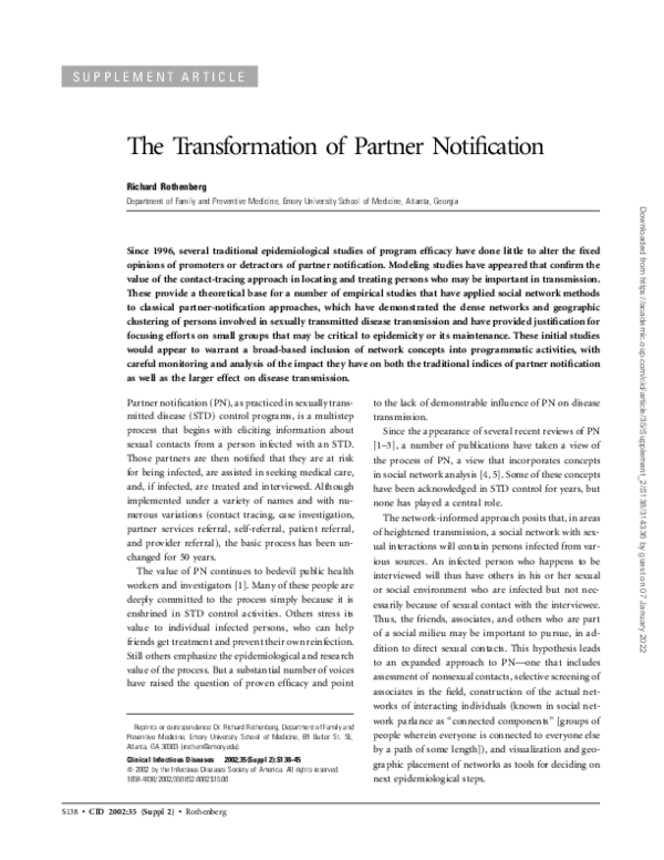 (PDF) The Transformation of Partner Notification