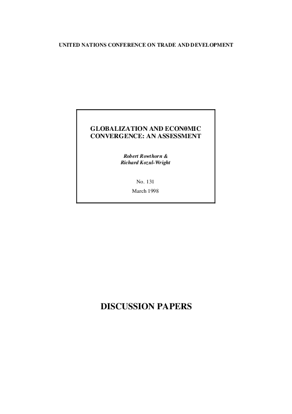 (PDF) Globalization and ECON0MIC Convergence: An Assessment | Robert ...