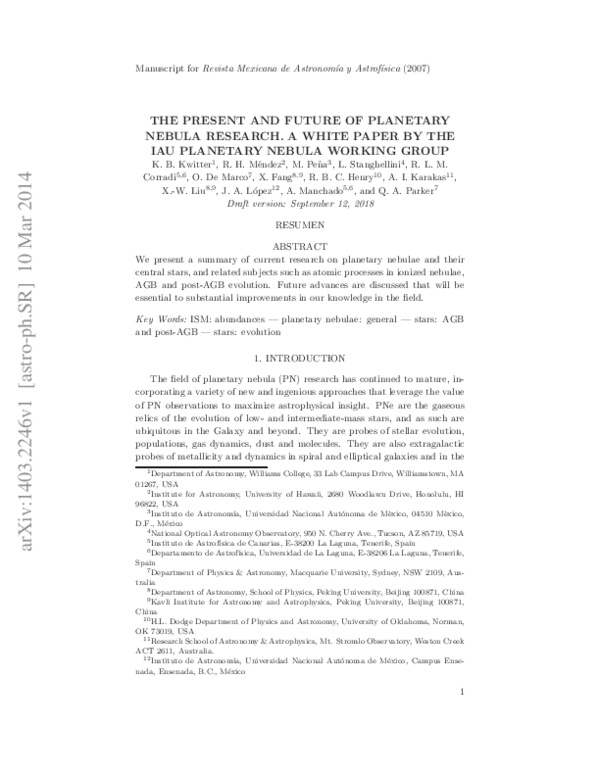 (PDF) The present and future of planetary nebula research: A white ...