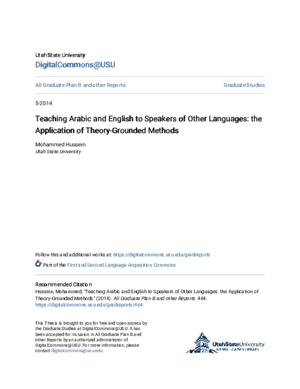(PDF) Teaching Arabic and English to Speakers of Other Languages: the ...