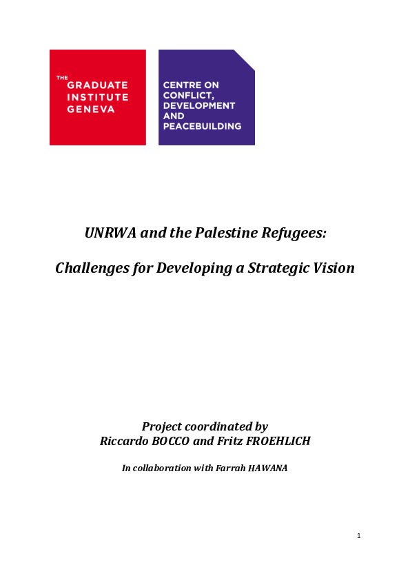 (PDF) UNRWA and the Palestine Refugees: Challenges for Developing a ...