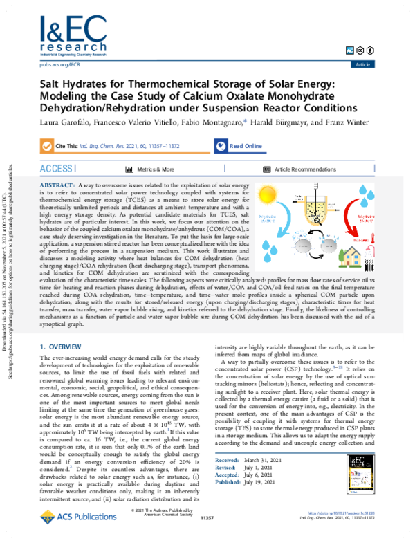 (PDF) Salt Hydrates for Thermochemical Storage of Solar Energy ...