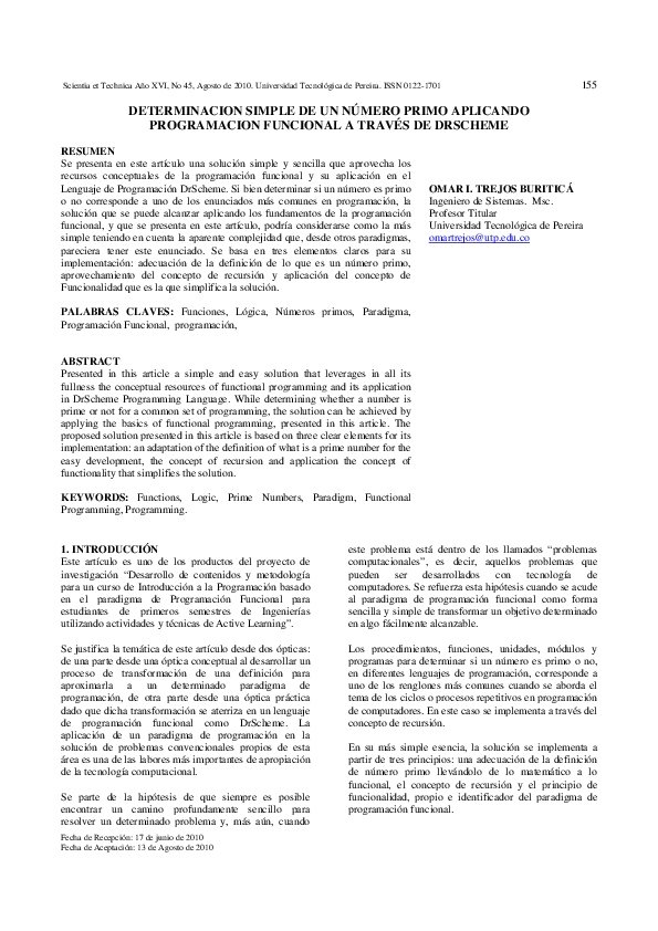 (PDF) Determinacion Simple De Un Número Primo Aplicando Programacion ...
