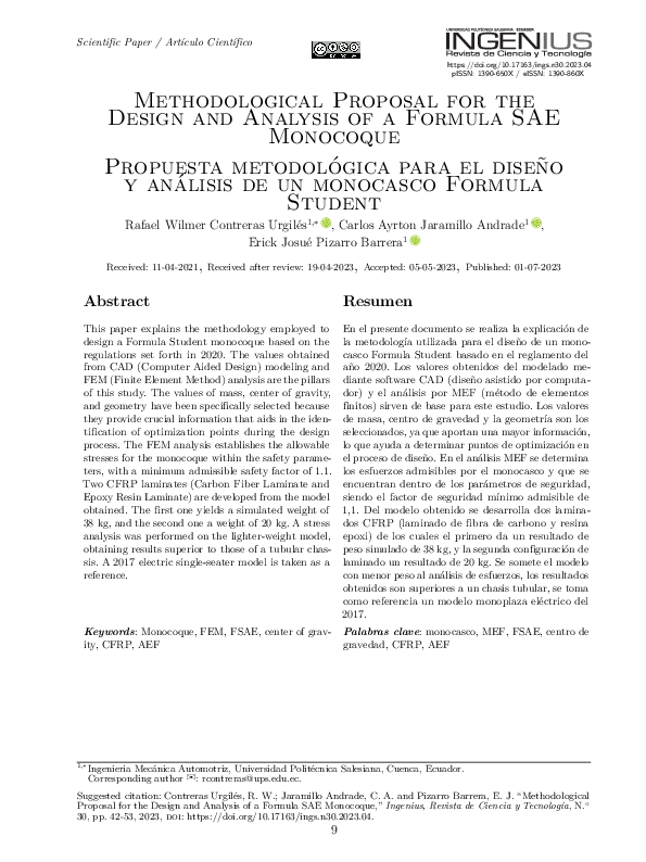 (PDF) Methodological Proposal for the Design and Analysis of a Formula ...