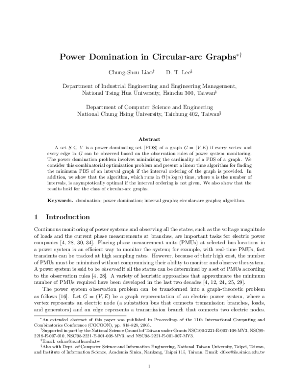 (PDF) Power Domination in Circular-Arc Graphs