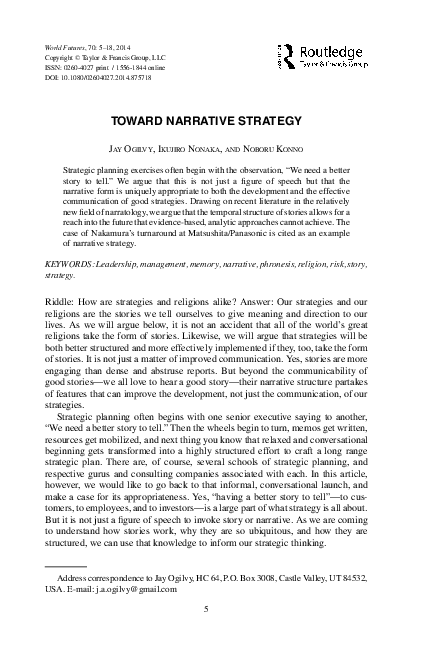 (PDF) Toward Narrative Strategy