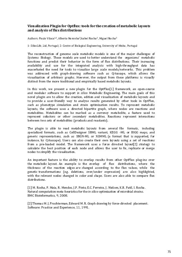 (PDF) Visualization plugin for Optflux: tools for the creation of ...