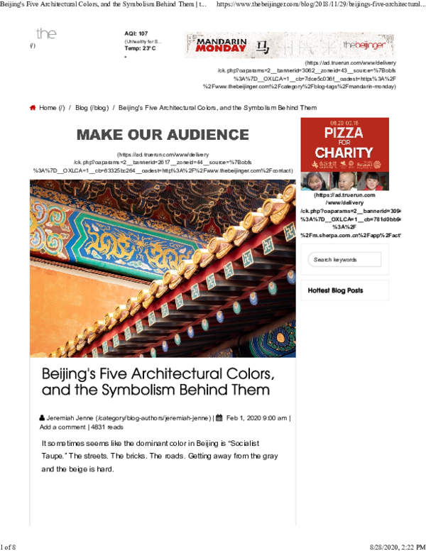 (PDF) Beijing’s Five Architectural Colors, and the Symbolism Behind Them