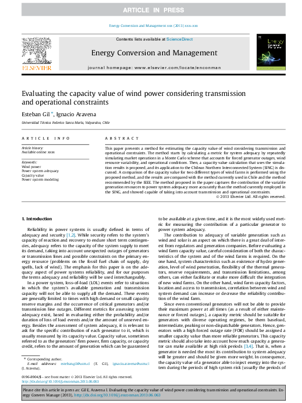(PDF) Evaluating the capacity value of wind power considering ...