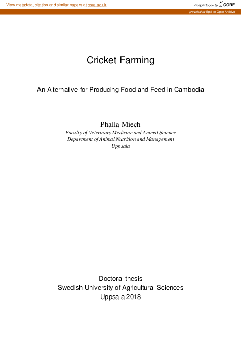 (PDF) Cricket farming