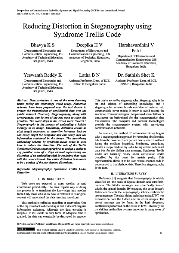 (PDF) Reducing Distortion in Steganography using Syndrome Trellis Code
