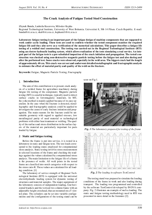 (PDF) The Crack Analysis of Fatigue Tested Steel Construction