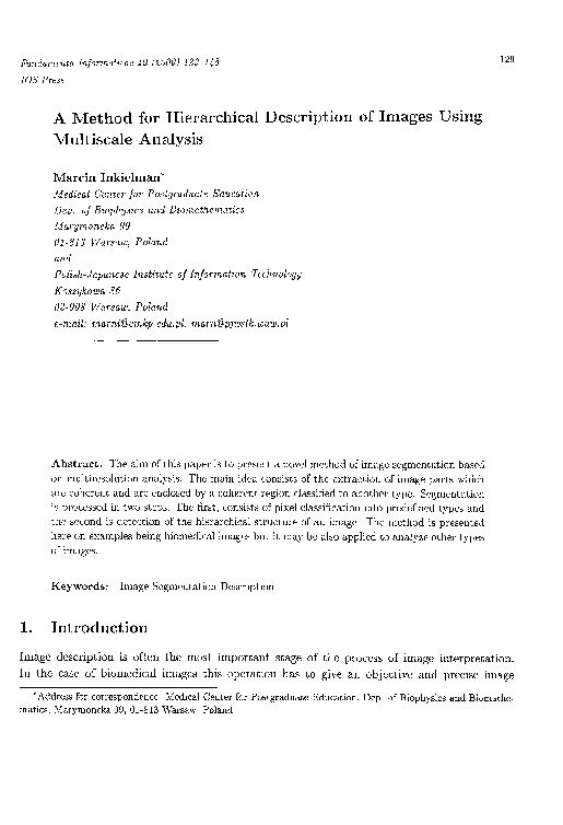 (PDF) A Method for Hierarchical Description of Images Using Multiscale Analysis