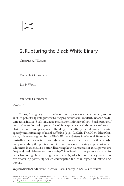 (PDF) 2. Rupturing the Black-White Binary