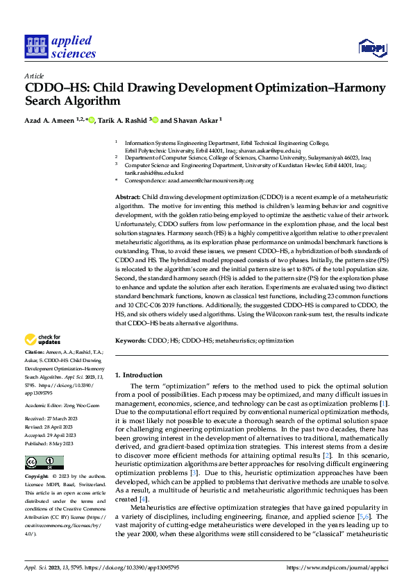 (PDF) CDDO–HS: Child Drawing Development Optimization–Harmony Search Algorithm