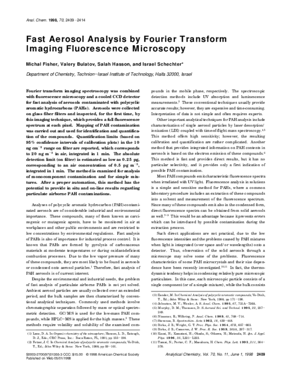 (PDF) Fast Aerosol Analysis by Fourier Transform Imaging Fluorescence ...