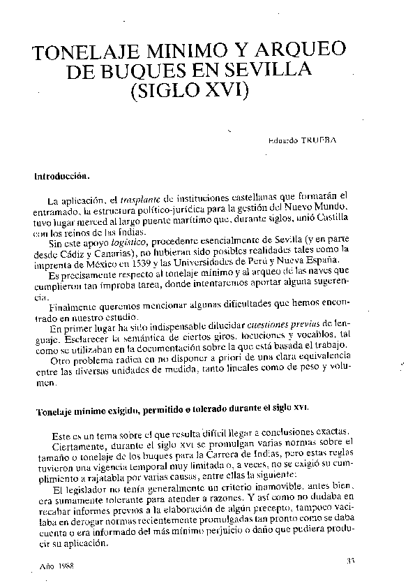 (PDF) Tonelaje mínimo y arqueo de buques en Sevilla (siglo XVI)