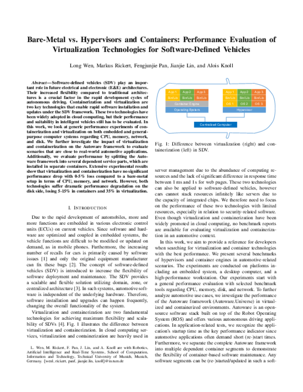 (PDF) Bare-Metal vs. Hypervisors and Containers: Performance Evaluation of Virtualization ...