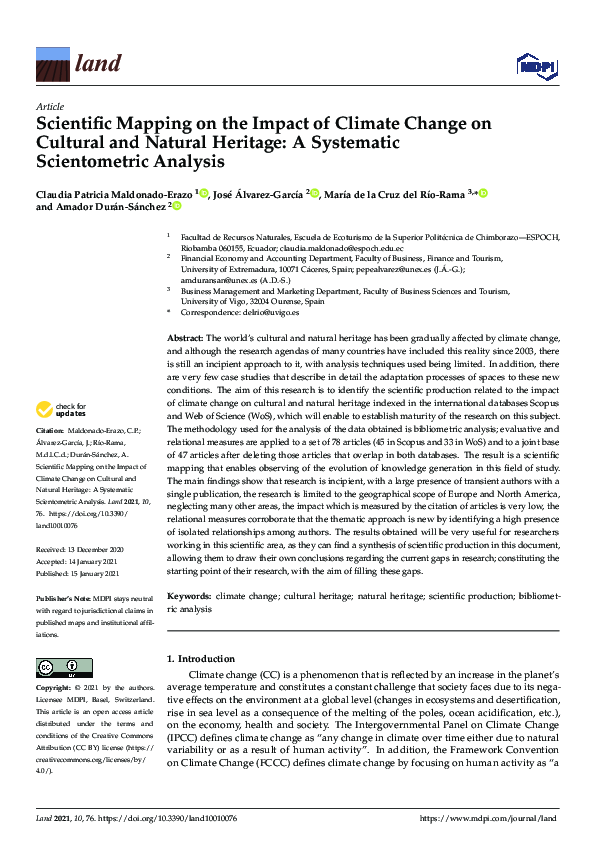 (PDF) Scientific Mapping on the Impact of Climate Change on Cultural ...